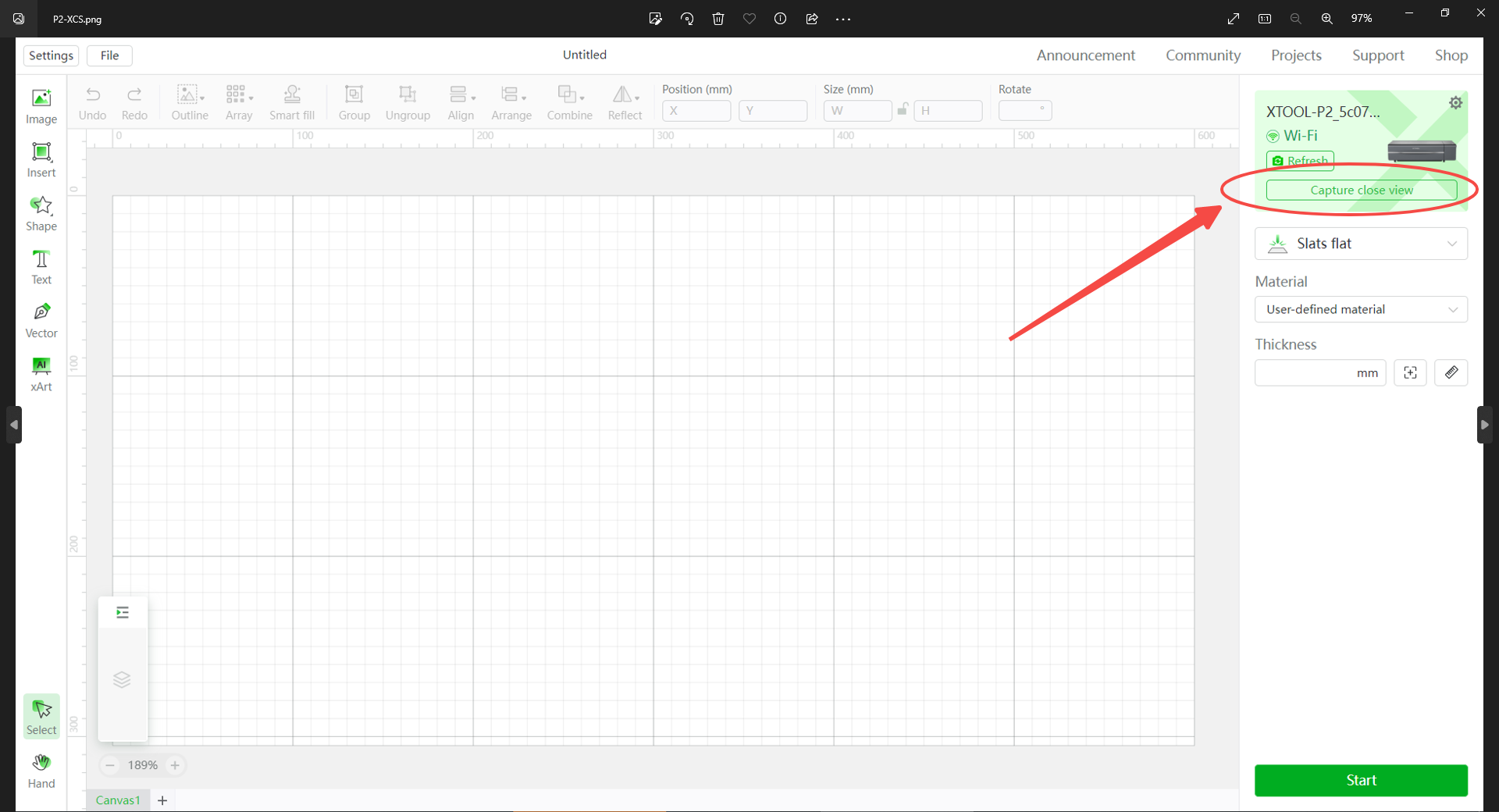 Calibrate the Close-View Camera of xTool P2 – xTool